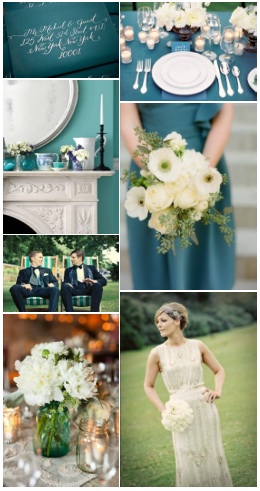 Inspiring Brides: Inspiration 268: Classy Teal and White
