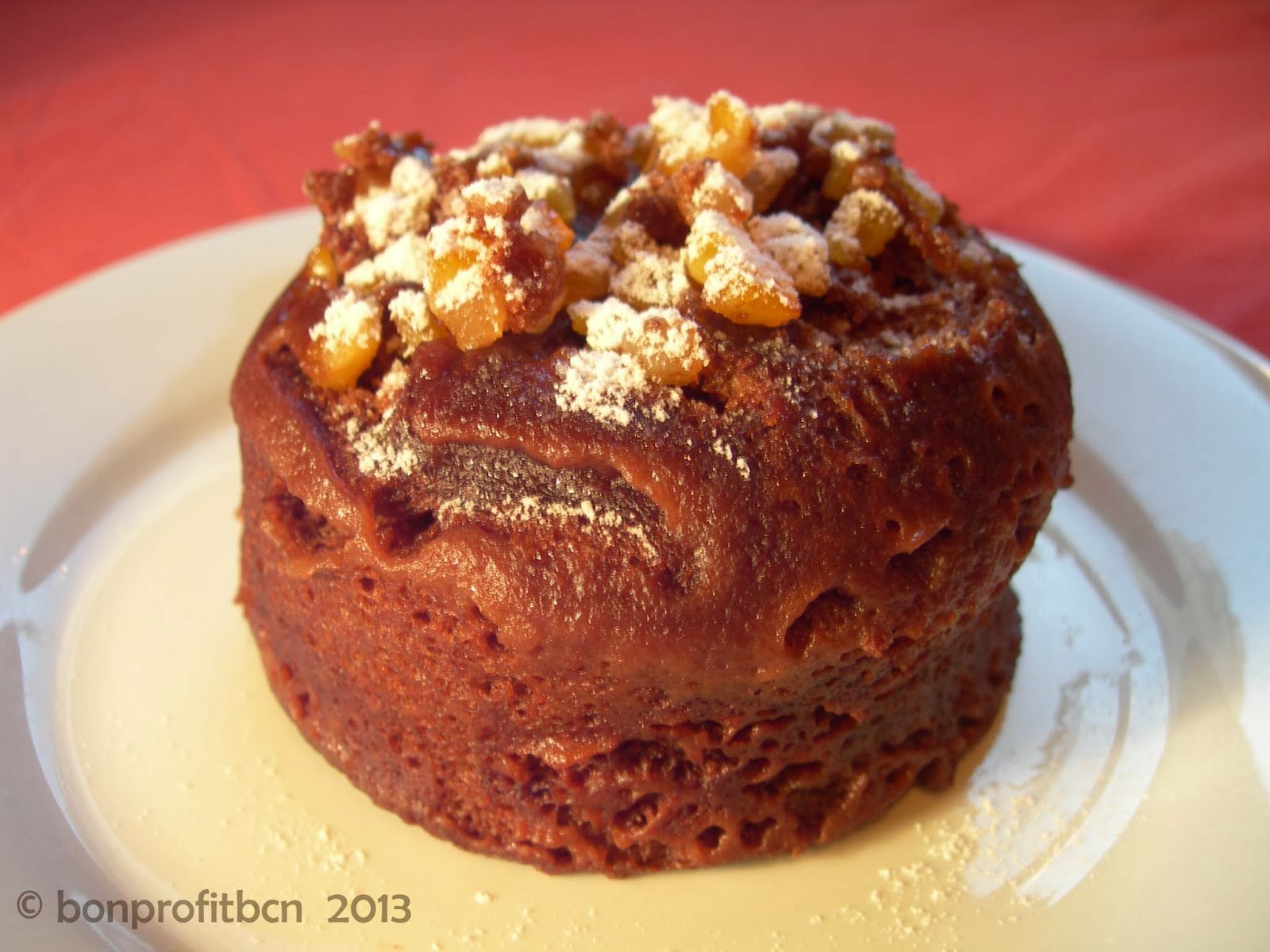 Bon profit...: Bizcocho en taza al micro con chocolate y naranja confitada
