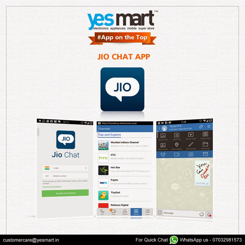 Yesmart: ‪#‎YesMart‬ - App on the Top! ‪#‎JIO‬ Chat App Are you using ...