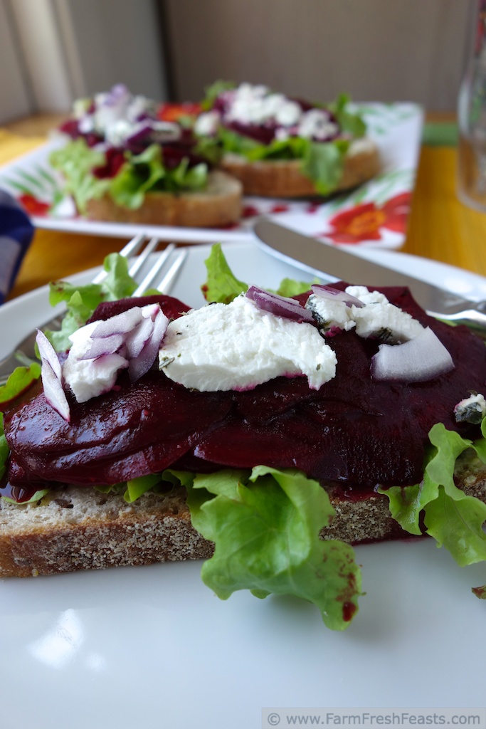 Farm Fresh Feasts: Open-faced Shaved Beet Sandwiches