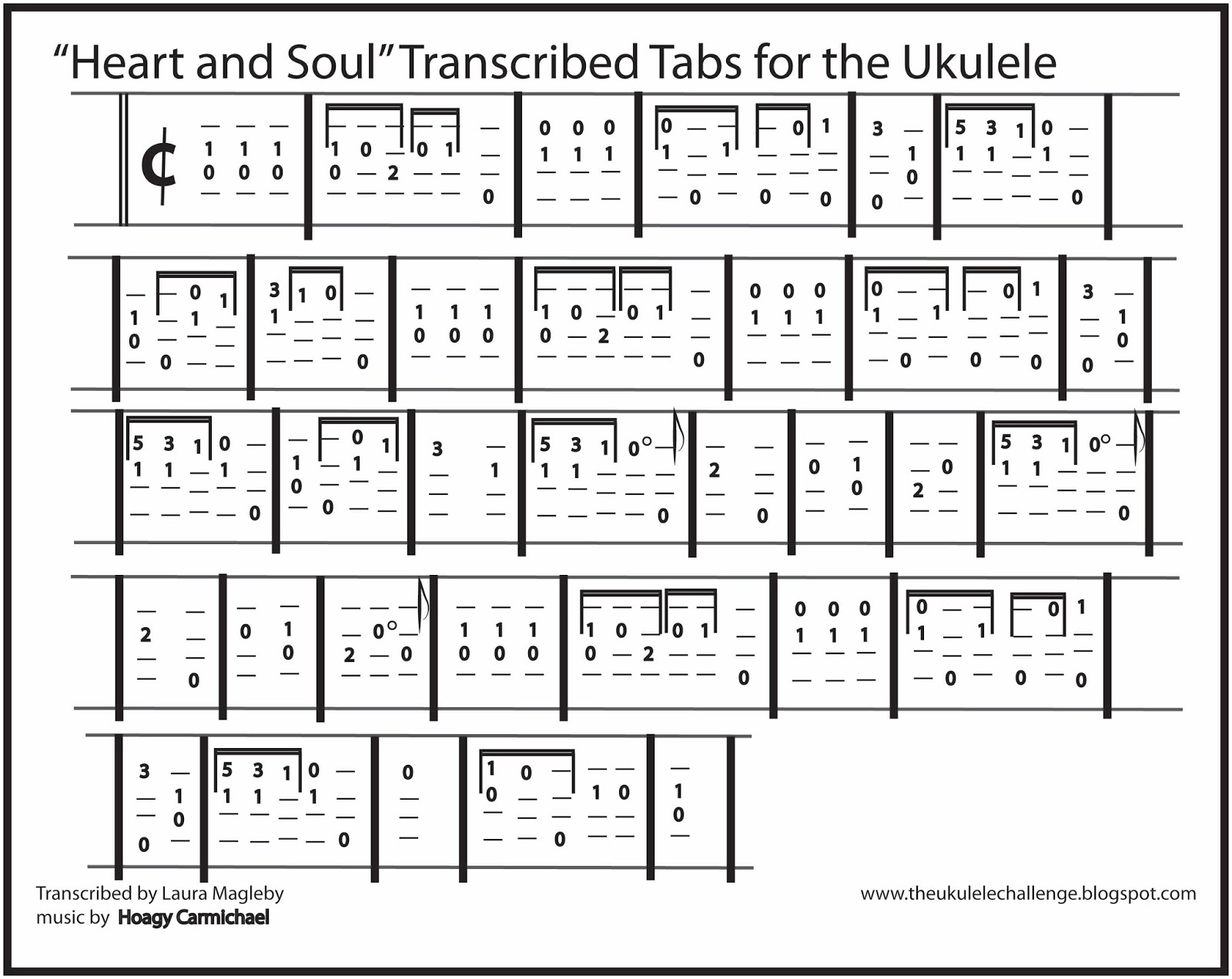 The Ukulele Challenge: "Heart and Soul" Transcribed for the Ukulele