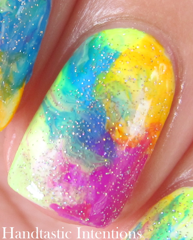Handtastic Intentions: Neon Week Nail Art: Neon Mist