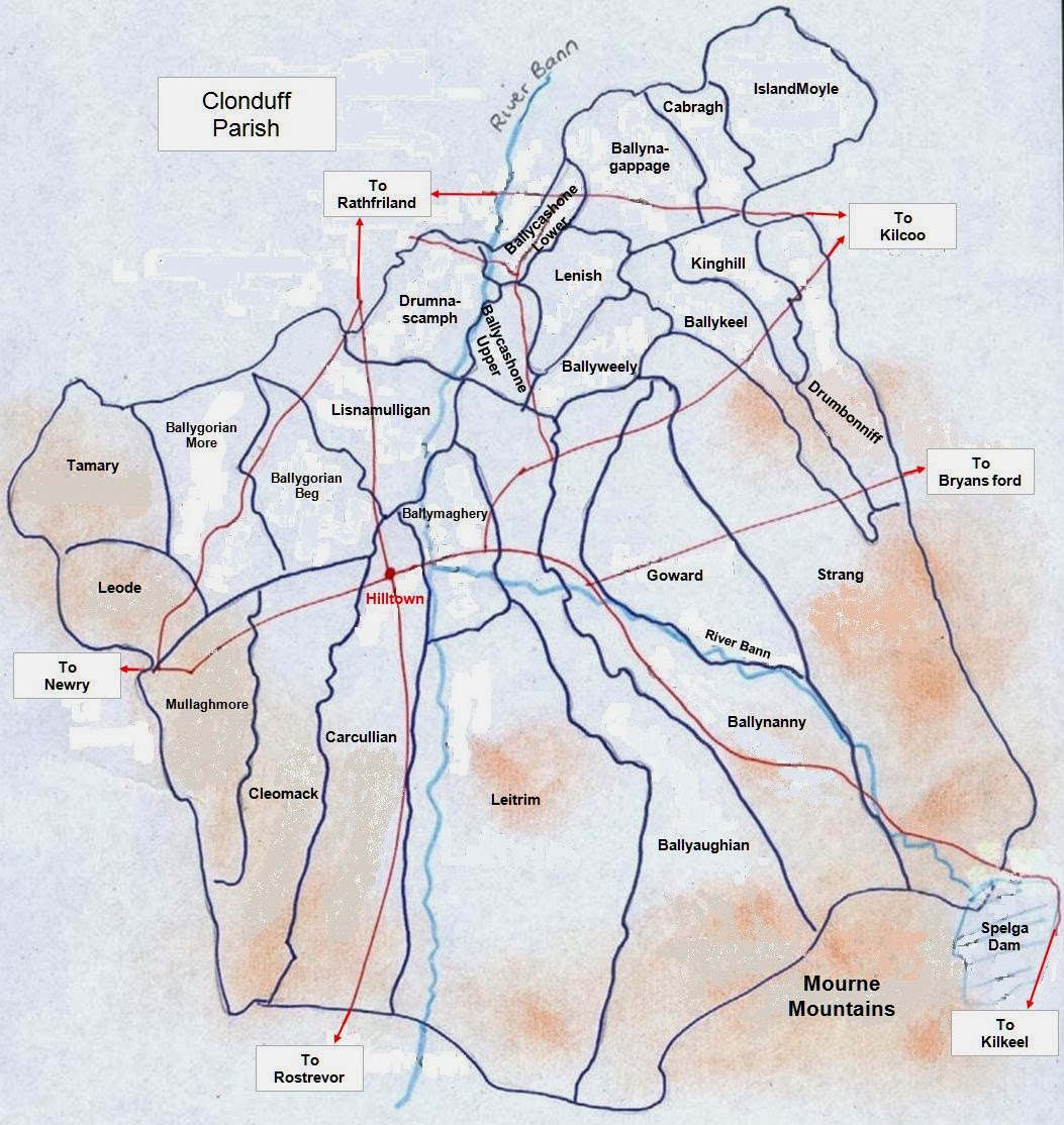Cluain Daimh Gaelach: Map of Clonduff's Townlands