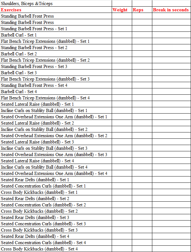 STS Mesocycle 3 Strength -Worksheets