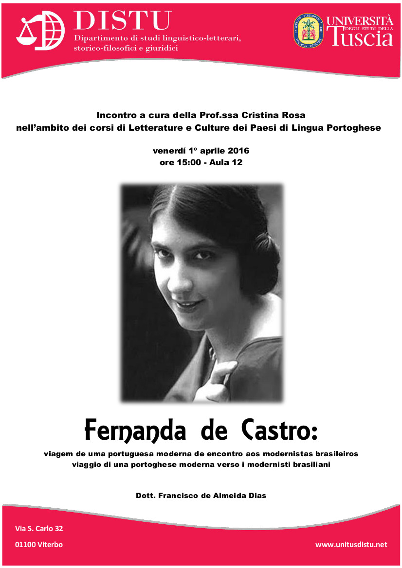 Via dei Portoghesi: Domani a Viterbo: Fernanda de Castro