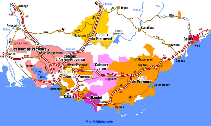 Vinho e Delicias - Sobre vinho: Mapas da PROVENCE - França