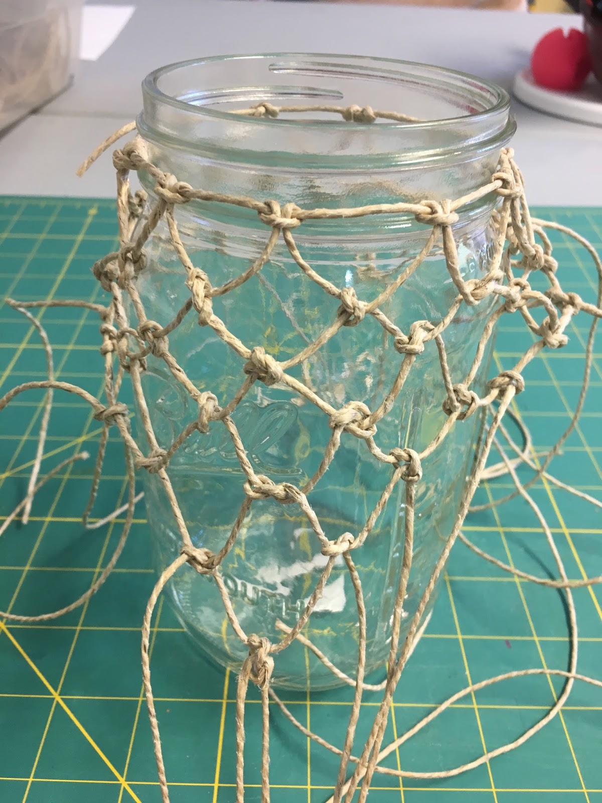 Make My Day Camp: Fishnet Wrapped Mason Jar