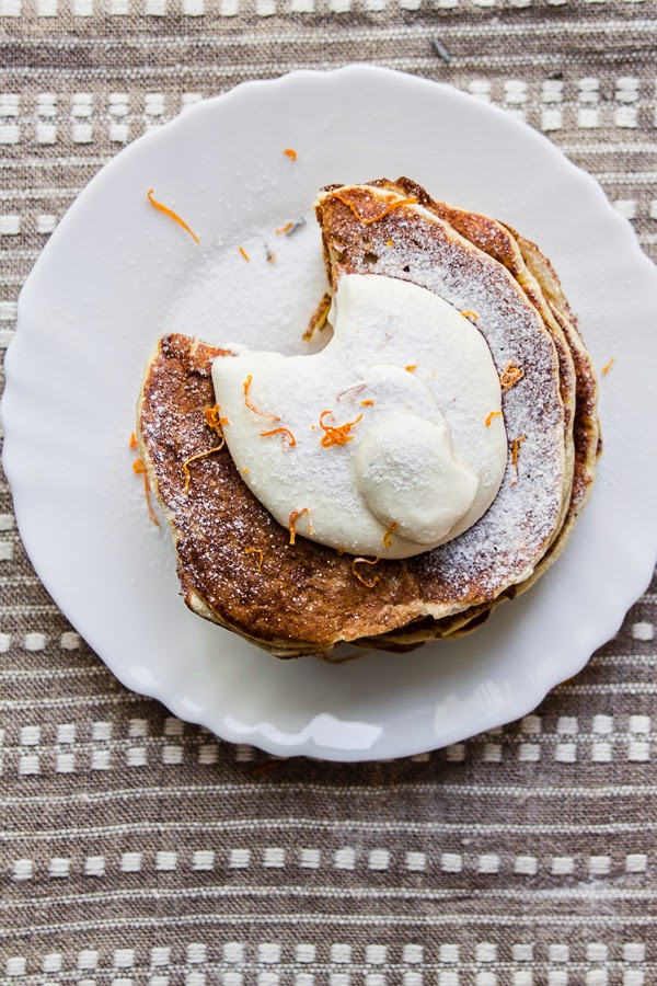 Orange Rosemary Pancakes w/ Lavender Honey Whipped Cream | This is a ...