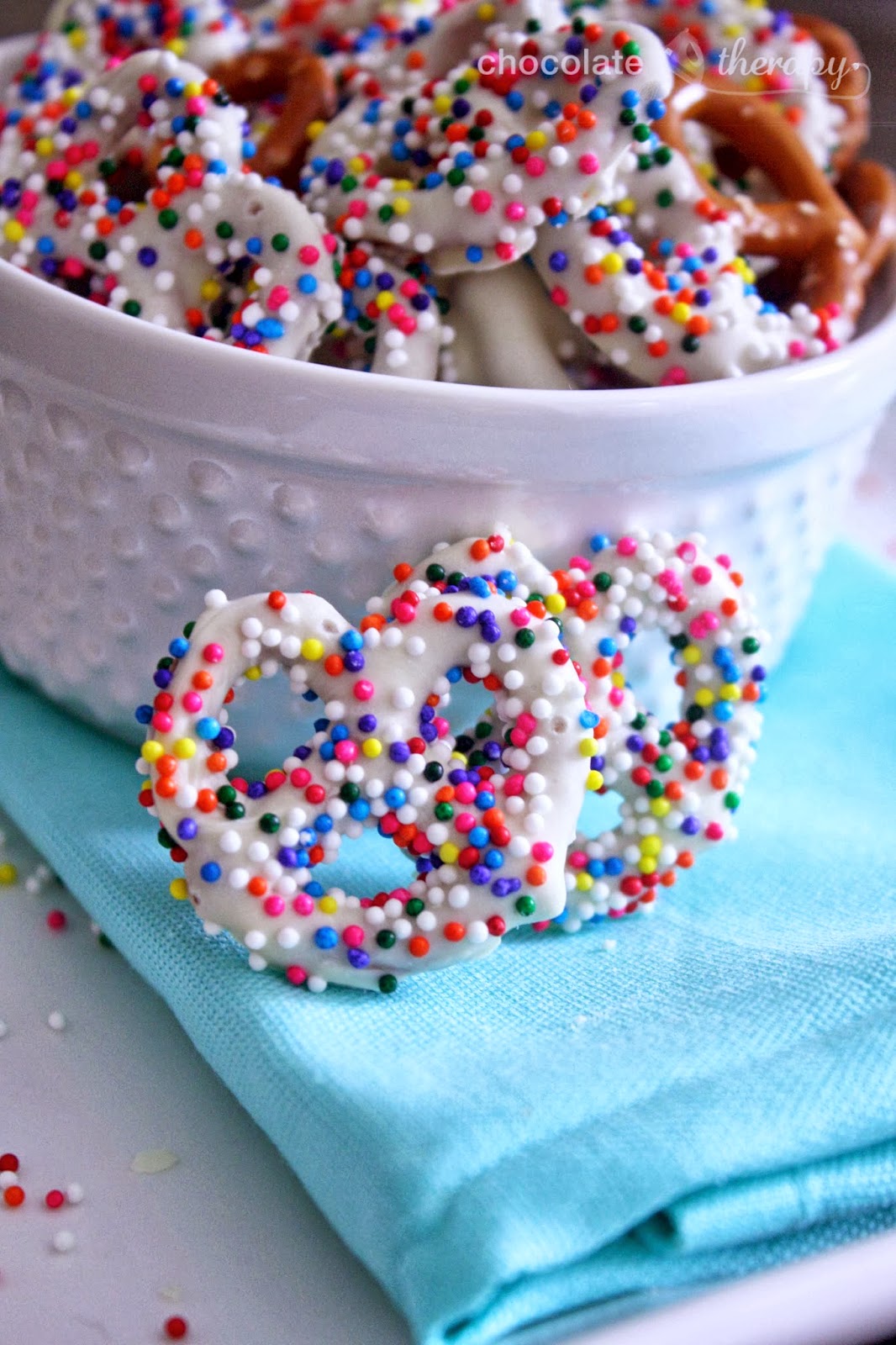 Chocolate Therapy: White Chocolate Covered Pretzels
