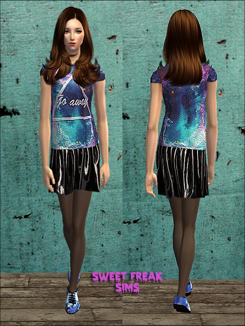 Sweet Freak Sims 2: AF "Go away galaxy" Sims 2 clothes