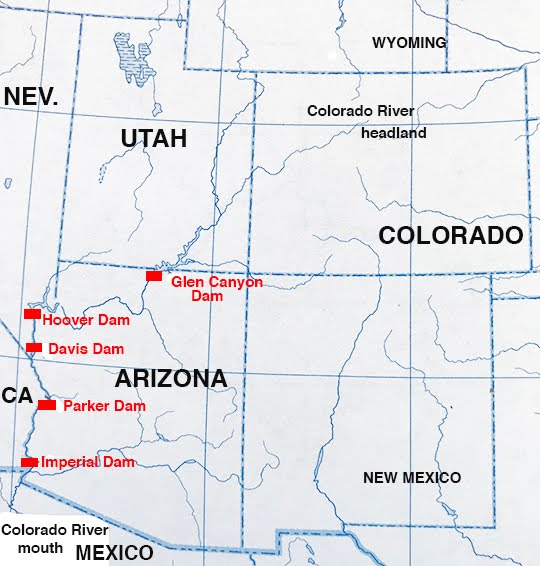 Colorado River Dams Map