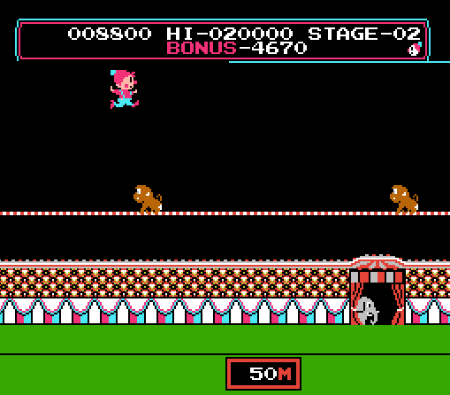 Classic Gaming Blog: Circus Charlie (Famicom) Review