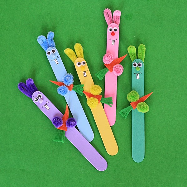 Bunny Stick Puppets | Munchkins and Mayhem
