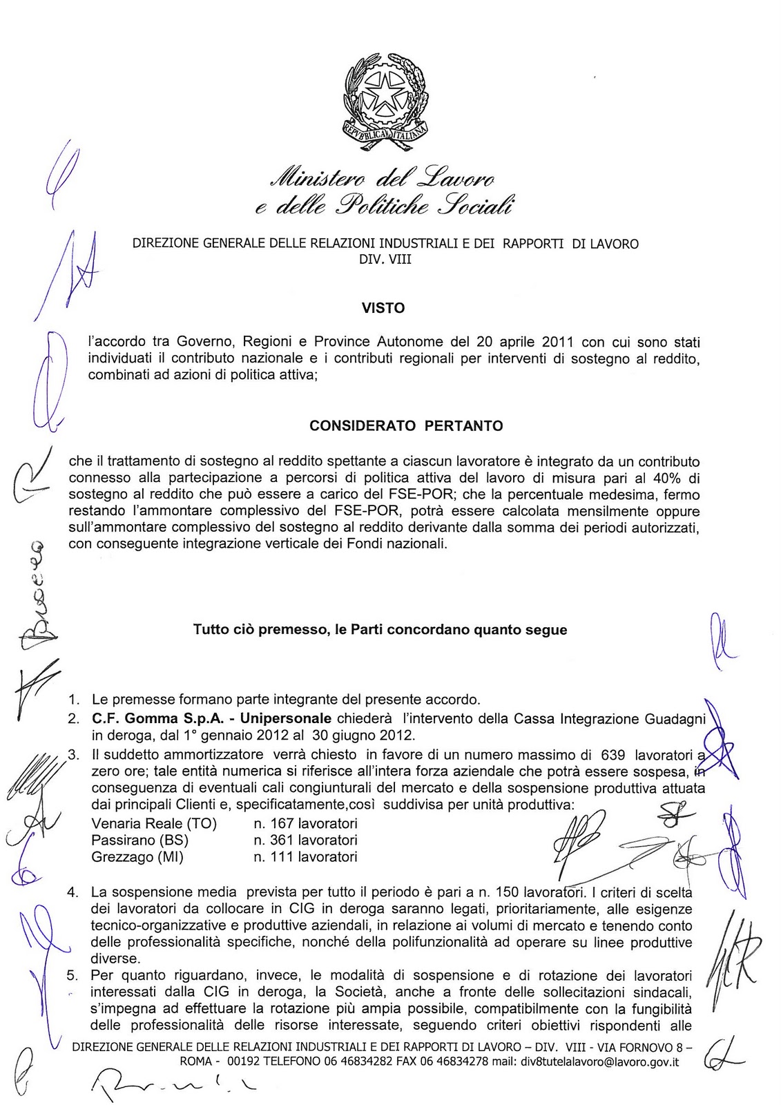 Uilcem Brescia: Accordo ministeriale di CIG in deroga per CF Gomma