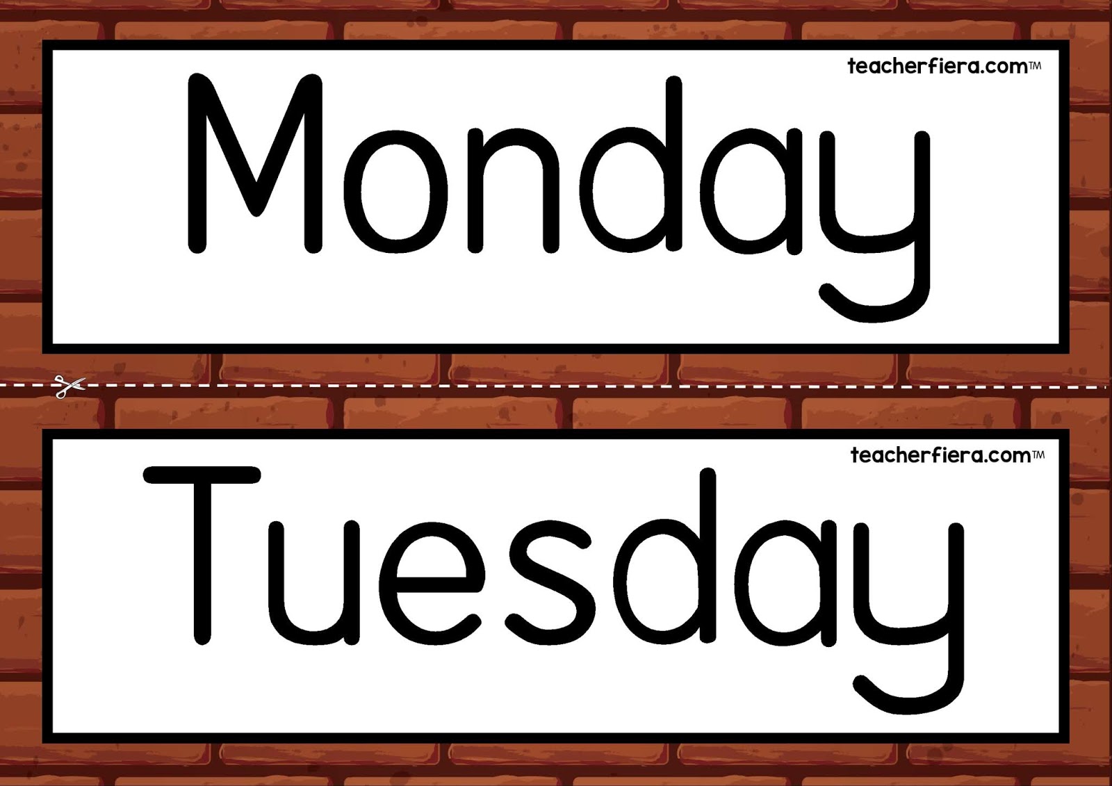 teacherfiera.com: DAYS OF THE WEEK & MONTHS IN A YEAR FLASHCARDS