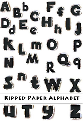 Quality Graphic Resources: Ripped Paper Alphabet