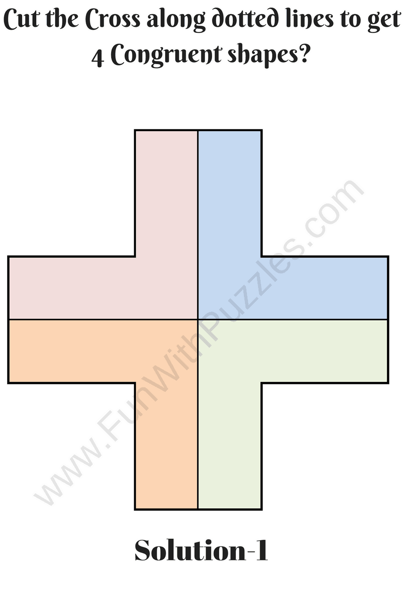 Cut the Cross Puzzle for Kids with Answers