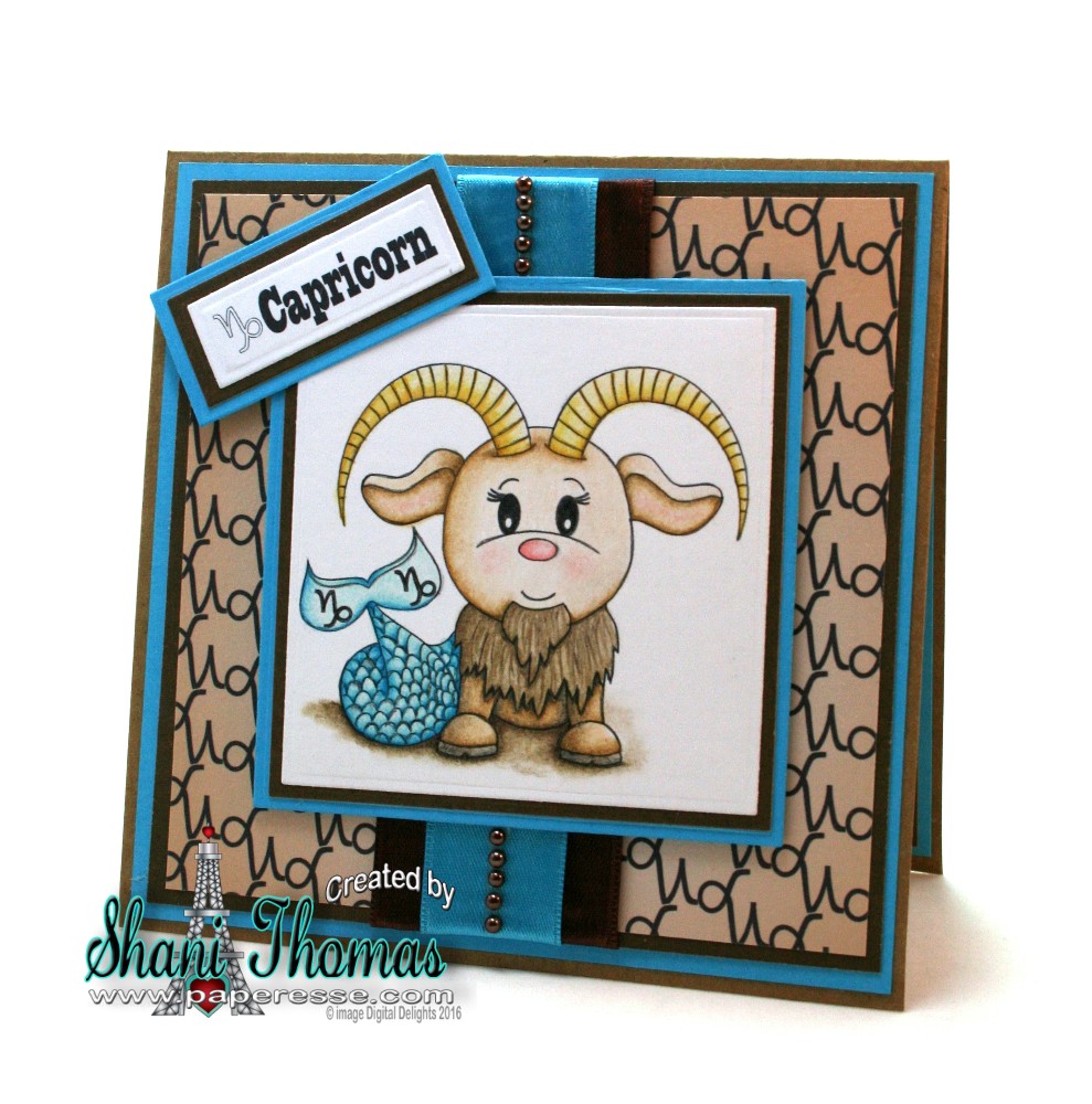 Capricorn Birthday Card With Digital Delights Capricorn Digital Stamp