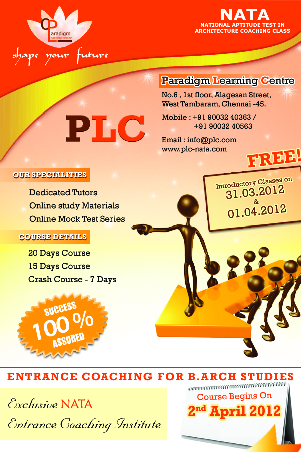 NATA Coaching Class in Chennai: March 2012