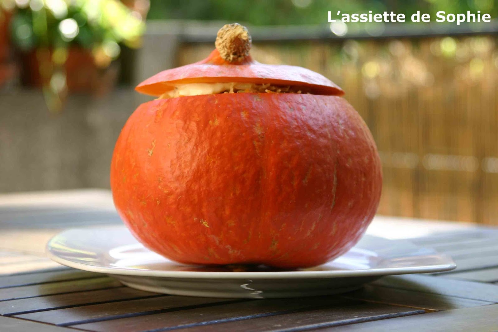 L' assiette de Sophie: Potimarron farci aux lardons et champignons