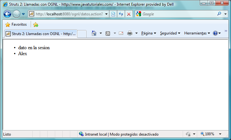 Tutoriales de Programacion Java: Struts 2 - Parte 2: OGNL