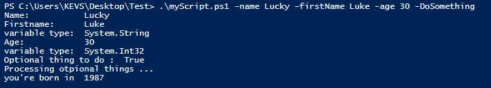 How to pass arguments to a powershell script?