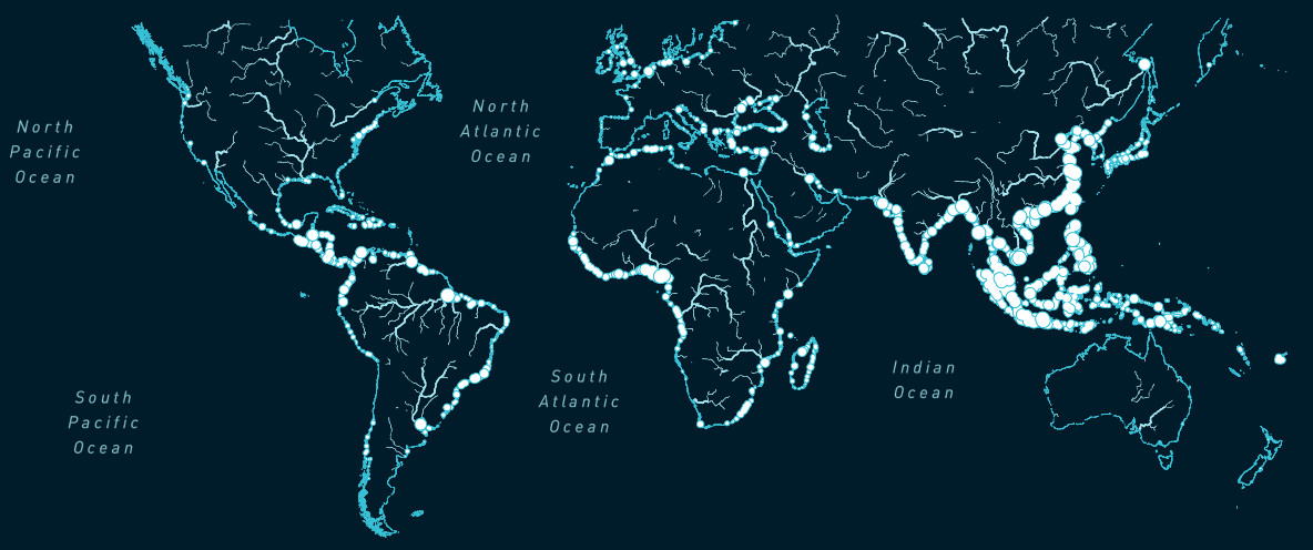 River plastic emissions to the world’s oceans