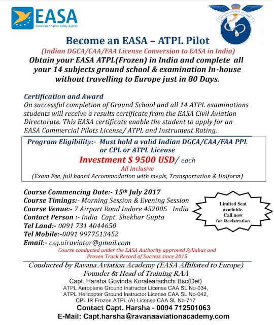 Become an EASA – ATPL Pilot Indian DGCA/CAA/FAA License Conversion to ...