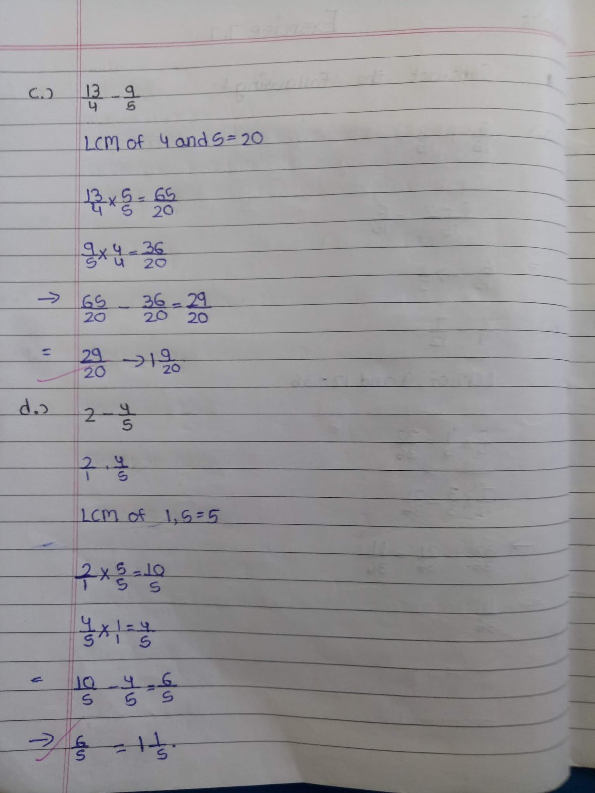 Math ch-Fractions notebook work