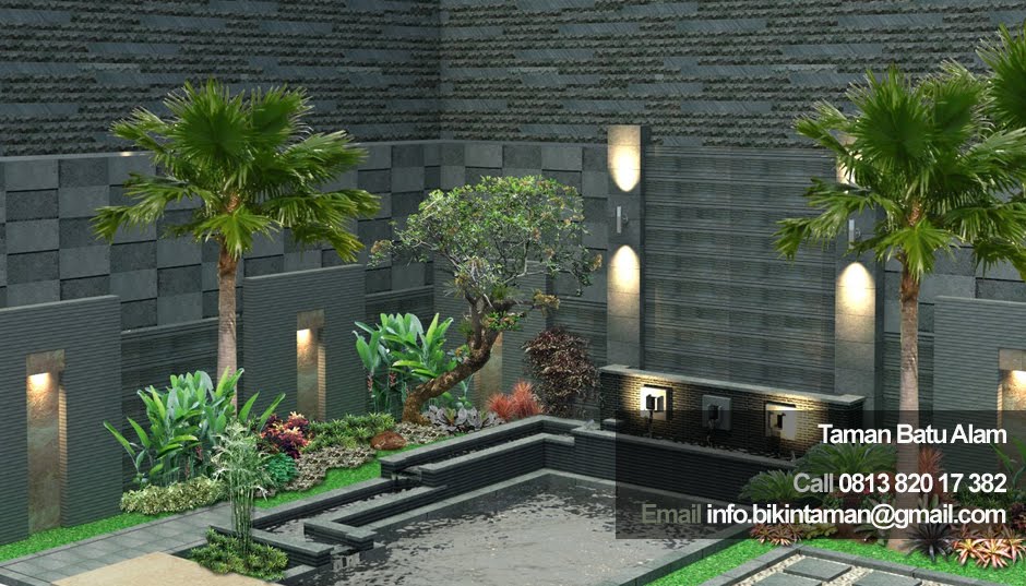 Contoh Batu Alam Untuk Dinding Taman