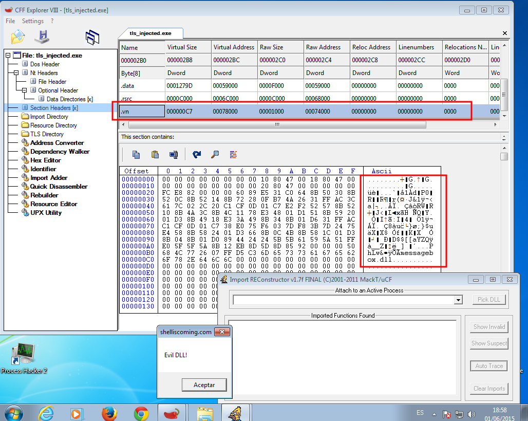 Shell is coming ...: TLS Injector: running shellcodes through TLS callbacks