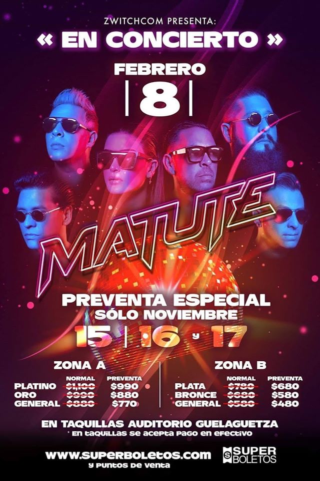 Boletos del Concierto de Matute en la Ciudad de Oaxaca 2020 - Vive Oaxaca