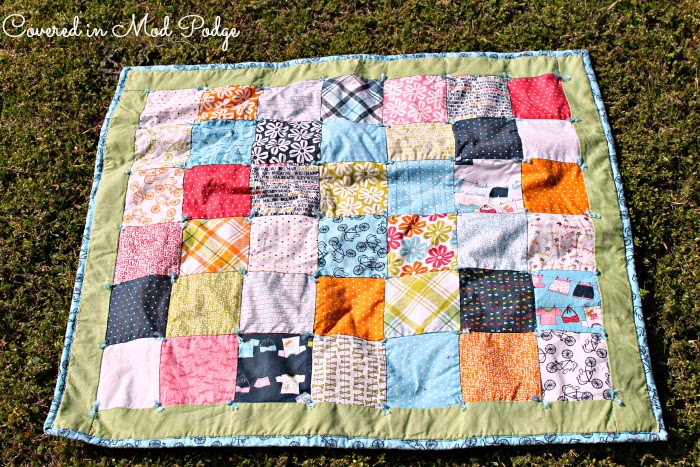 Covered in Mod Podge: Yarn Tied Quilt for Baby Brother {or longest WIP ...