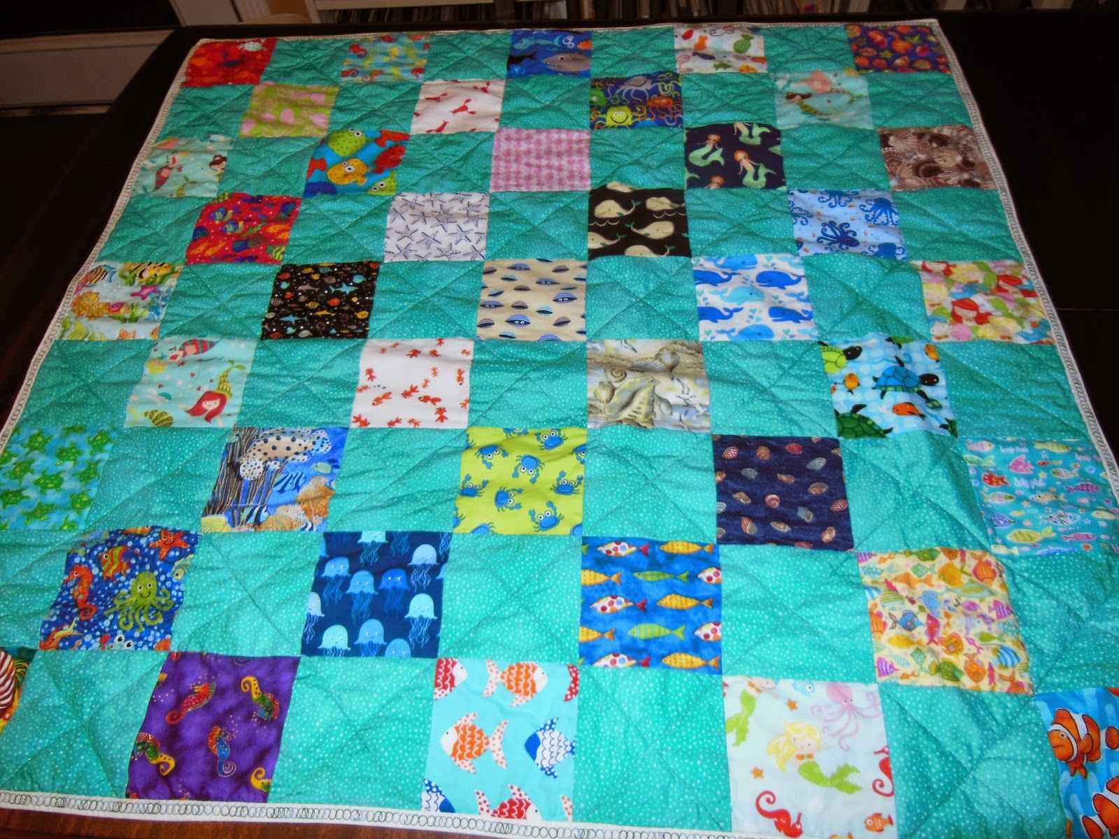 The Darling Dogwood: Finished! Ocean-themed baby quilt!