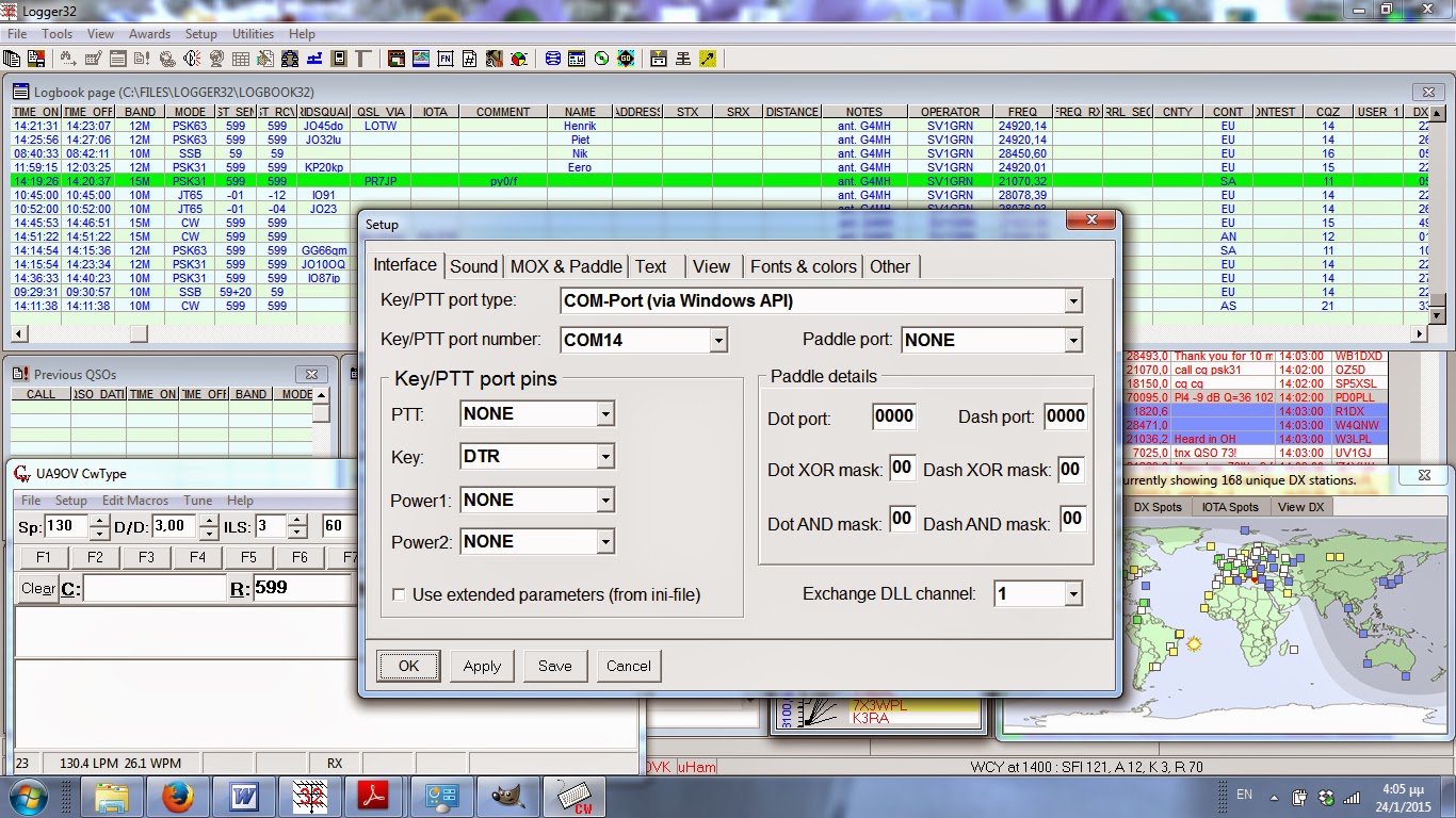 SV1GRN: Εκπομπή cw μέσω η/υ