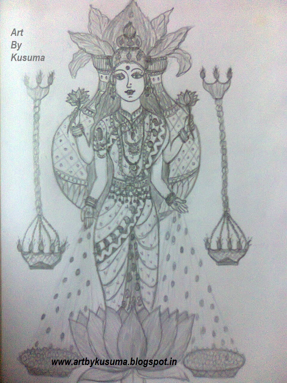 pencil sketches: Varalakshmi....!!!!!
