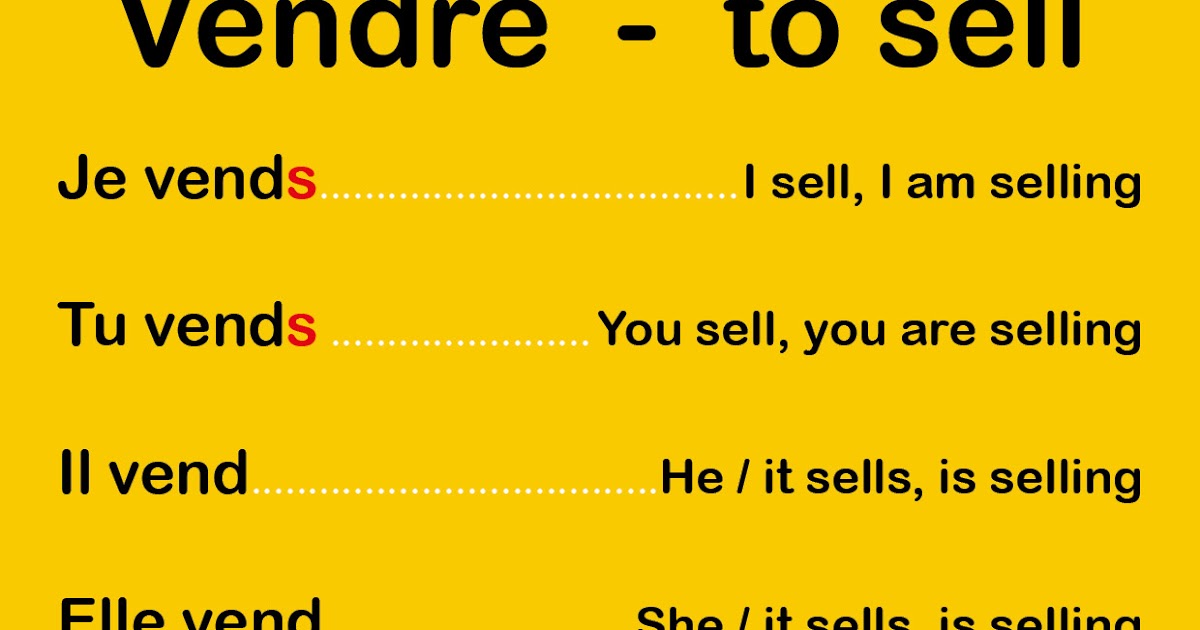 French Verb Vendre