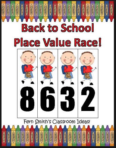 Place Value Race Math Center Game Activities - Fern Smith's Classroom ...