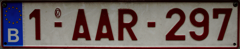 Belgian Licence Plates: Pictures of numbers from 001 to 999