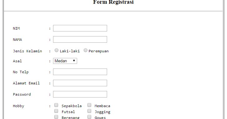 Membuat Form di HTML ~ BeCak (Berita aCak)