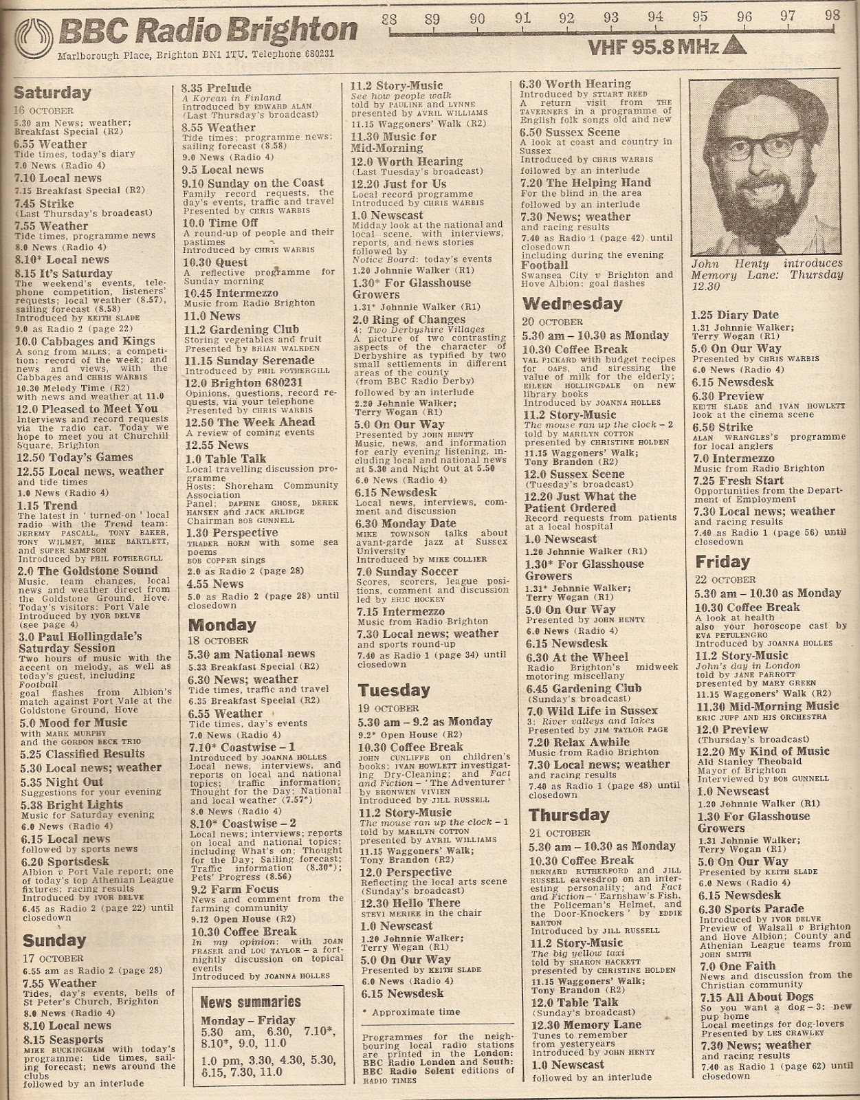 Random radio jottings: Down Your Local – BBC Radio Brighton