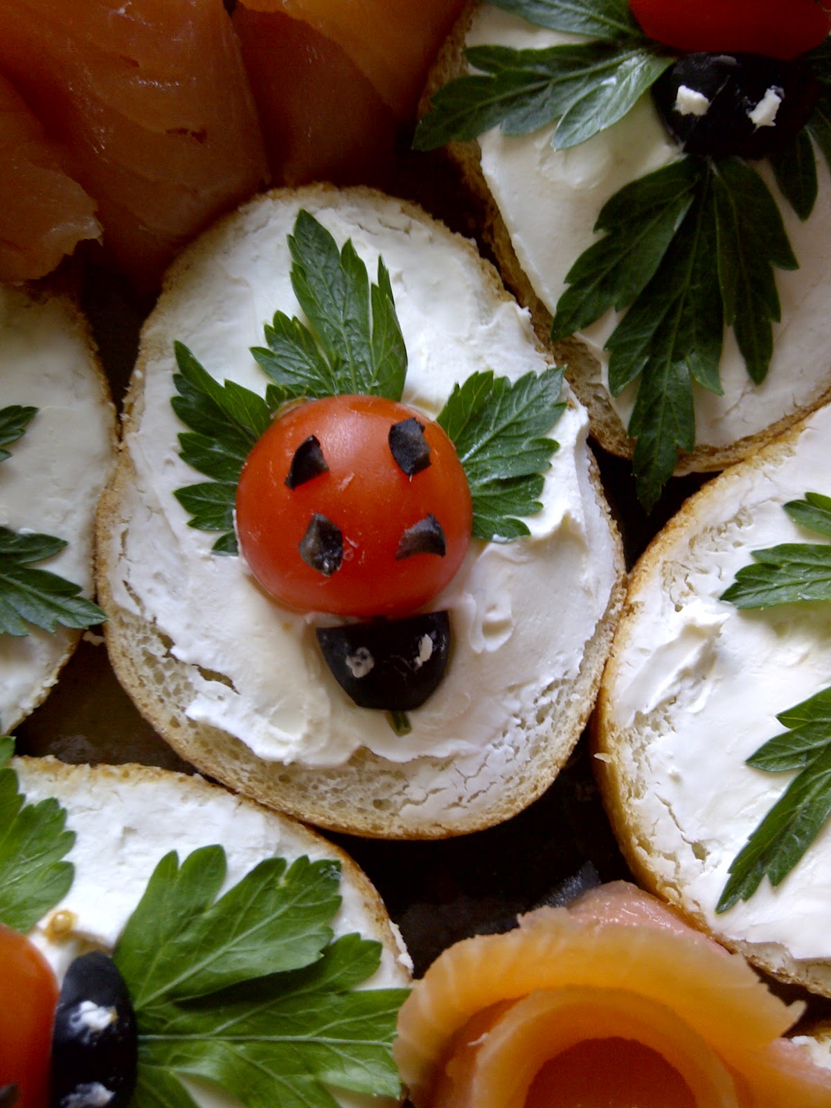 A Blaze of Bright Blue: Ladybug appetizers