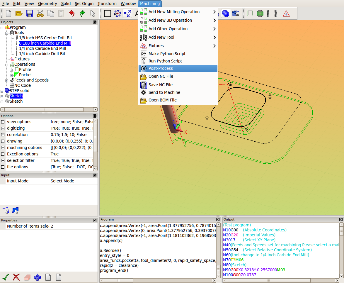 OpenSourceDesignTools: Heekscnc method of getting data to the python script