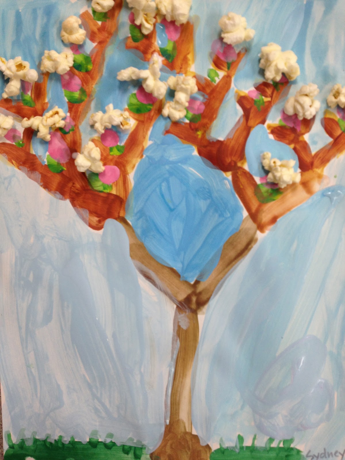 Blossoming "Popcorn Trees" • TeachKidsArt