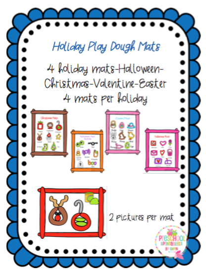 Holiday Play Dough Mats ~ Preschool Printables