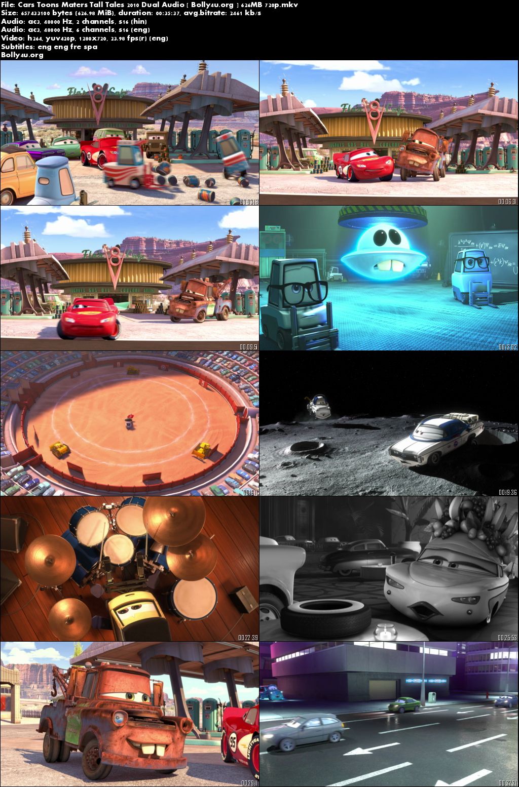 Cars Toons Maters Tall Tales 2010 BRRip 120Mb 480p Hindi Dual Audio