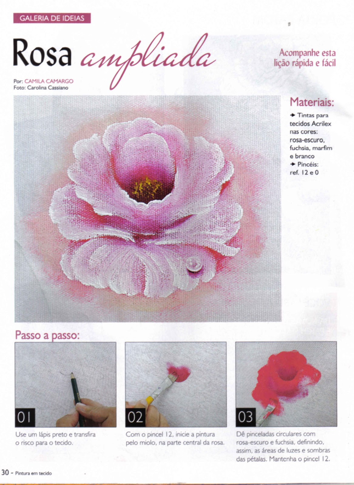 Luci Artes: Pintura de Rosa -Passo a Passo