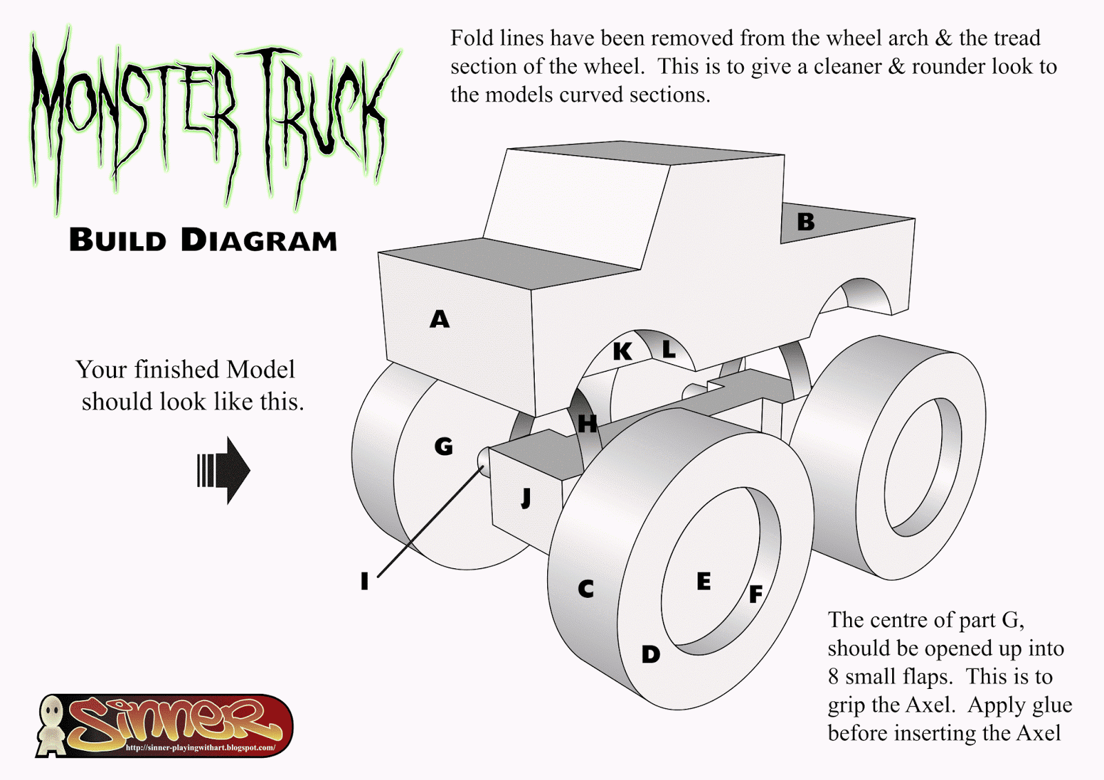 SP. Papel Modelismo: PaperCraft Monster Truk Magma