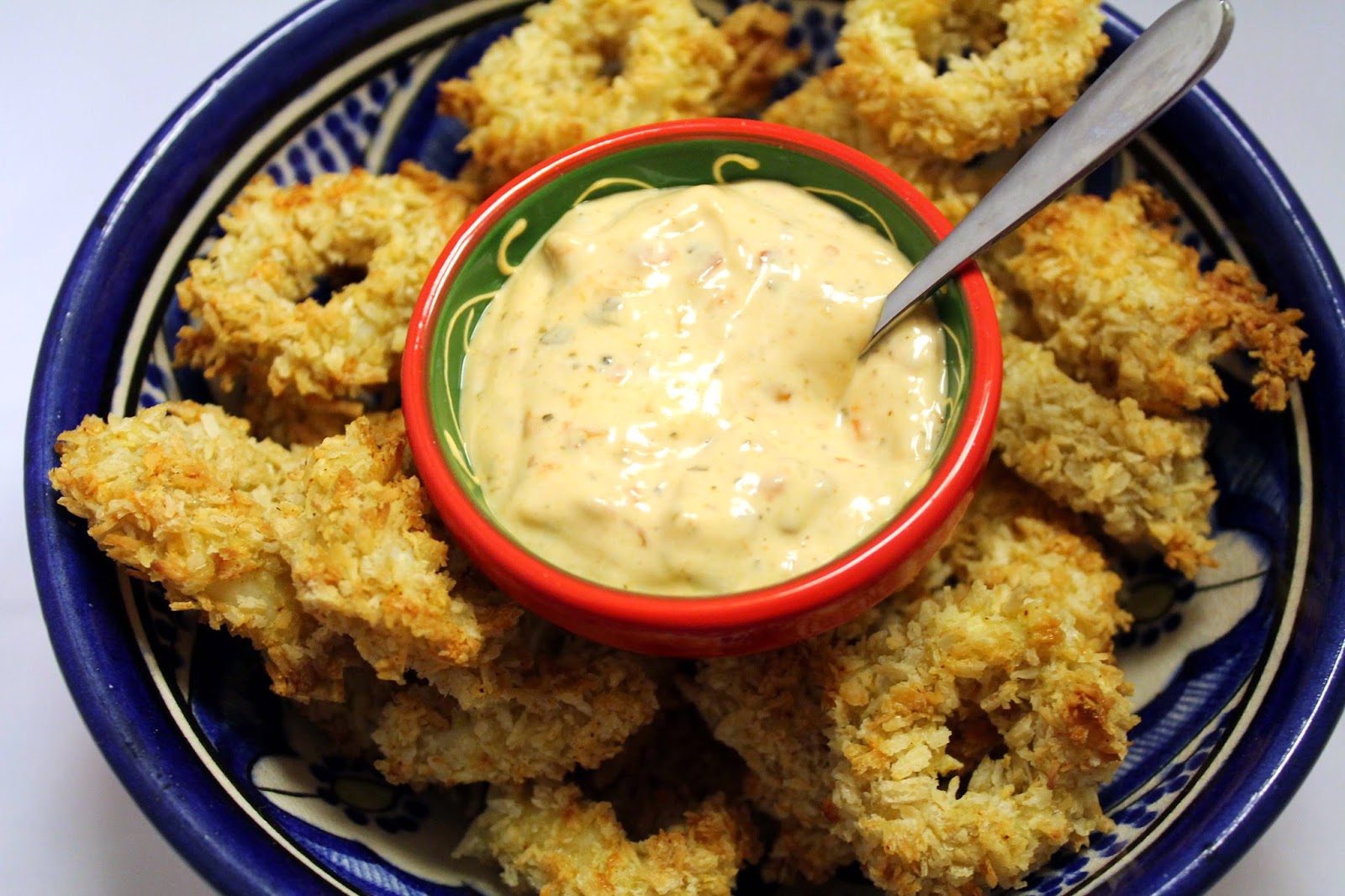 Serena's Medium Rare: Low Fat Crispy Calamari & Spicy Harissa Mayo