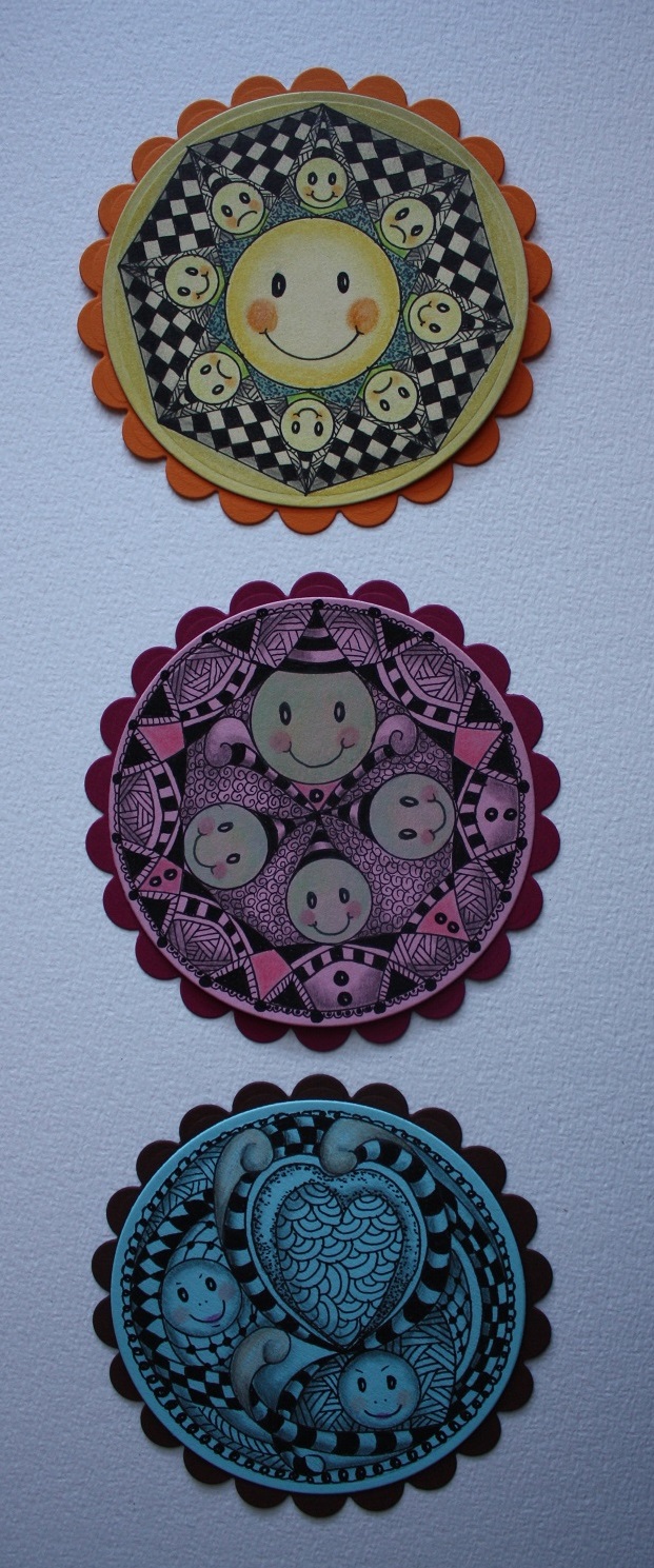 Tineke's Creations: Kleine mandala's met Smileys